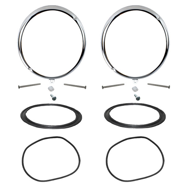 Beetle Headlight Rim Kit (10 Past 8 Screws) - 1950-67 (Also Splitscreen ...