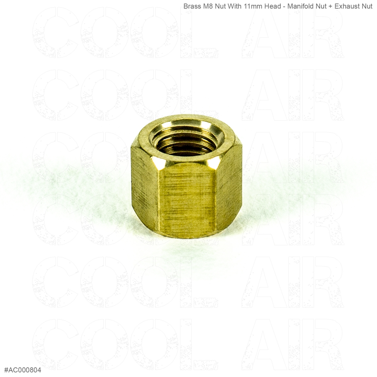 Brass M8 Nut With 11mm Head - Manifold Nut + Exhaust Nut - Cool Air VW