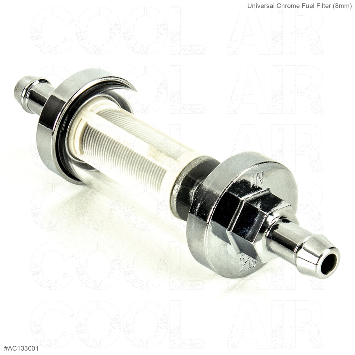 Universal Chrome Fuel Filter (8mm) - Cool Air VW