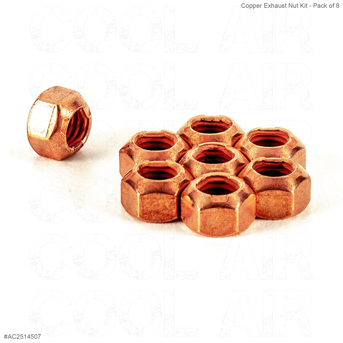 Copper Exhaust Nut Kit - Pack of 8 - Cool Air VW