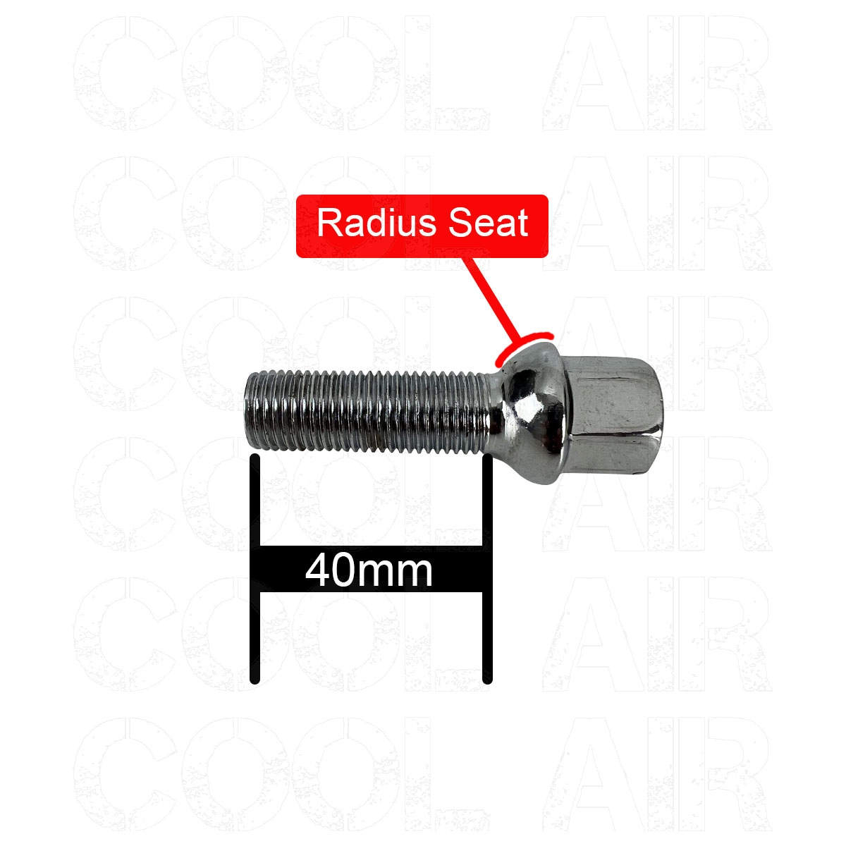 14mm Radius Wheel Bolt - 40mm Long - Cool Air VW