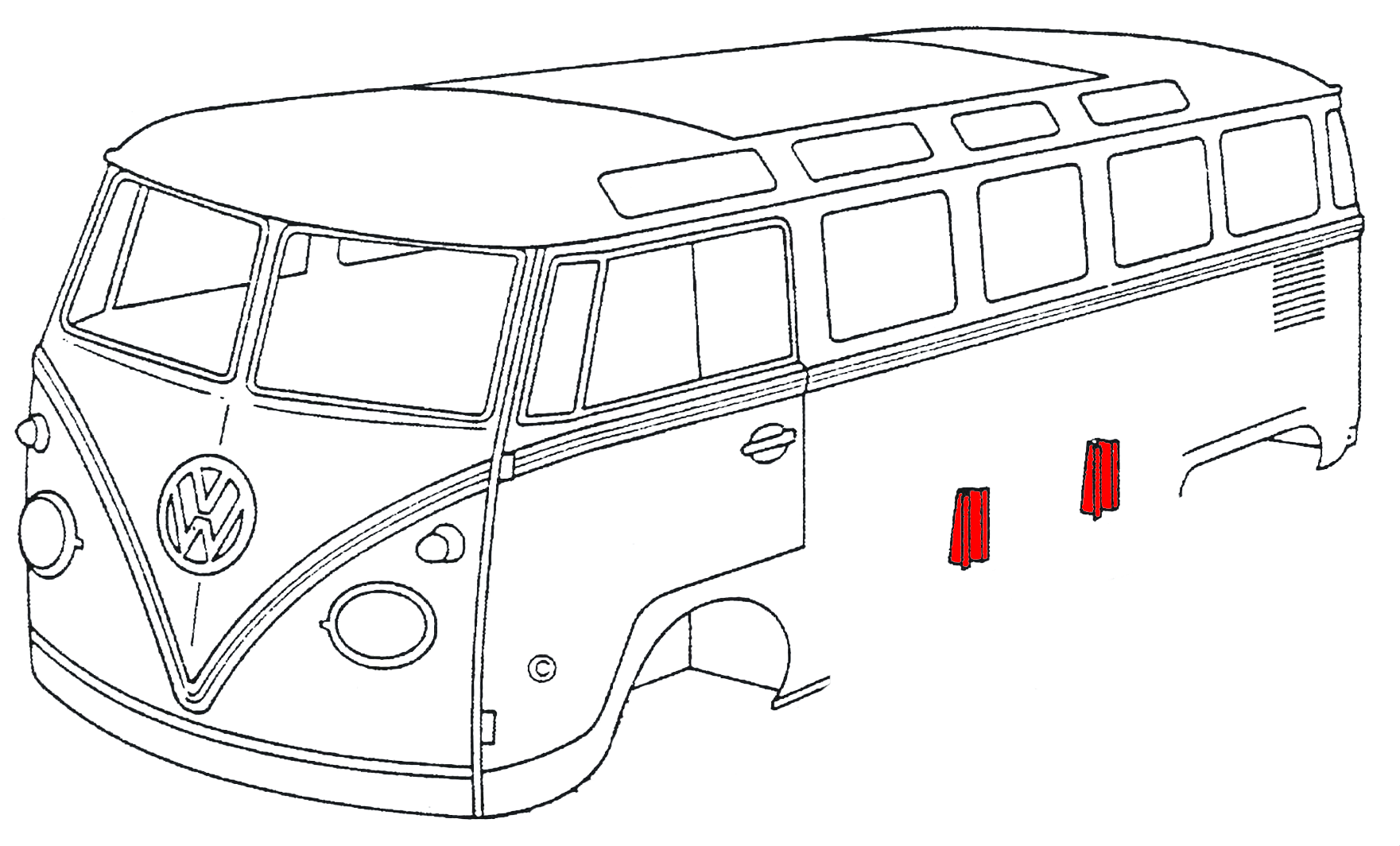 Splitscreen Bus Side Panel Strengthener - Curved Support - 1955-67 ...