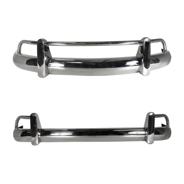 US Spec Splitscreen Bus Stainless Steel Bumper Set - 1959-67 (Slash Cut ...