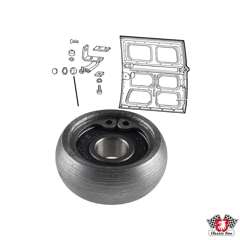 Baywindow Bus Sliding Door Lower Roller (Vertical) - Cool Air VW
