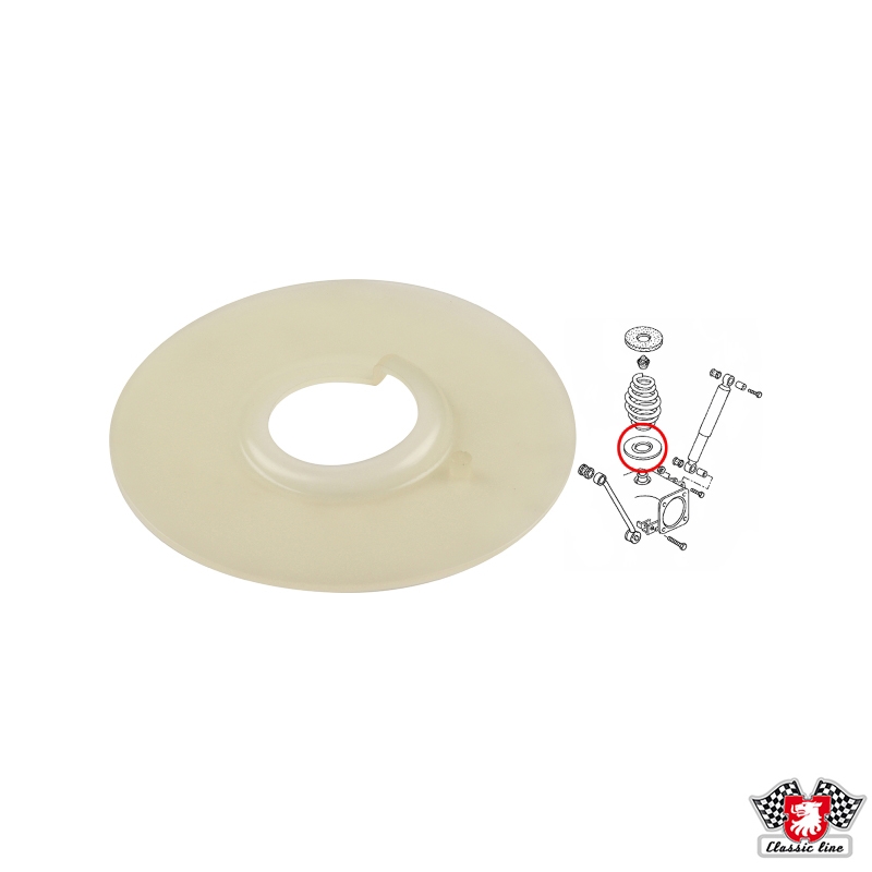 Type 25 Rear Coil Spring Seat Base - Milky White, 3mm Thick - Cool Air VW