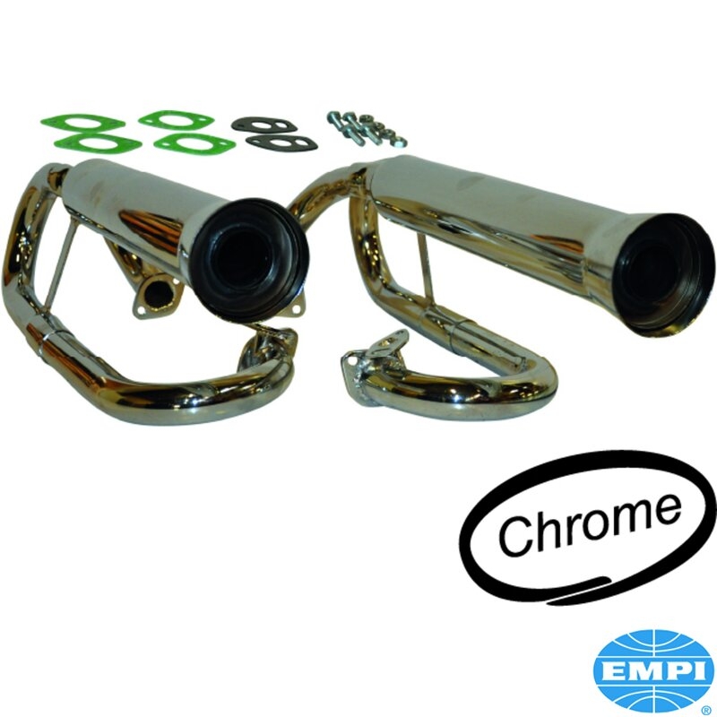 Stainless Steel EMPI Mega Dual Racing Cannons - Cool Air VW