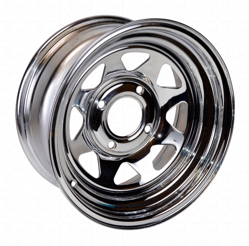 7" Wide Chrome 8 Spoke Wheel - Cool Air VW