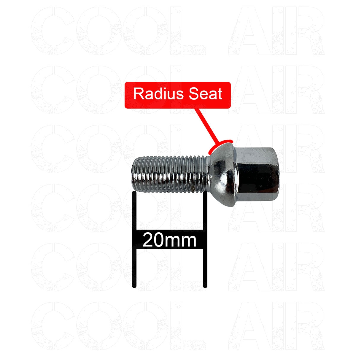 14mm Radius Wheel Bolt - 20mm Long - Cool Air VW
