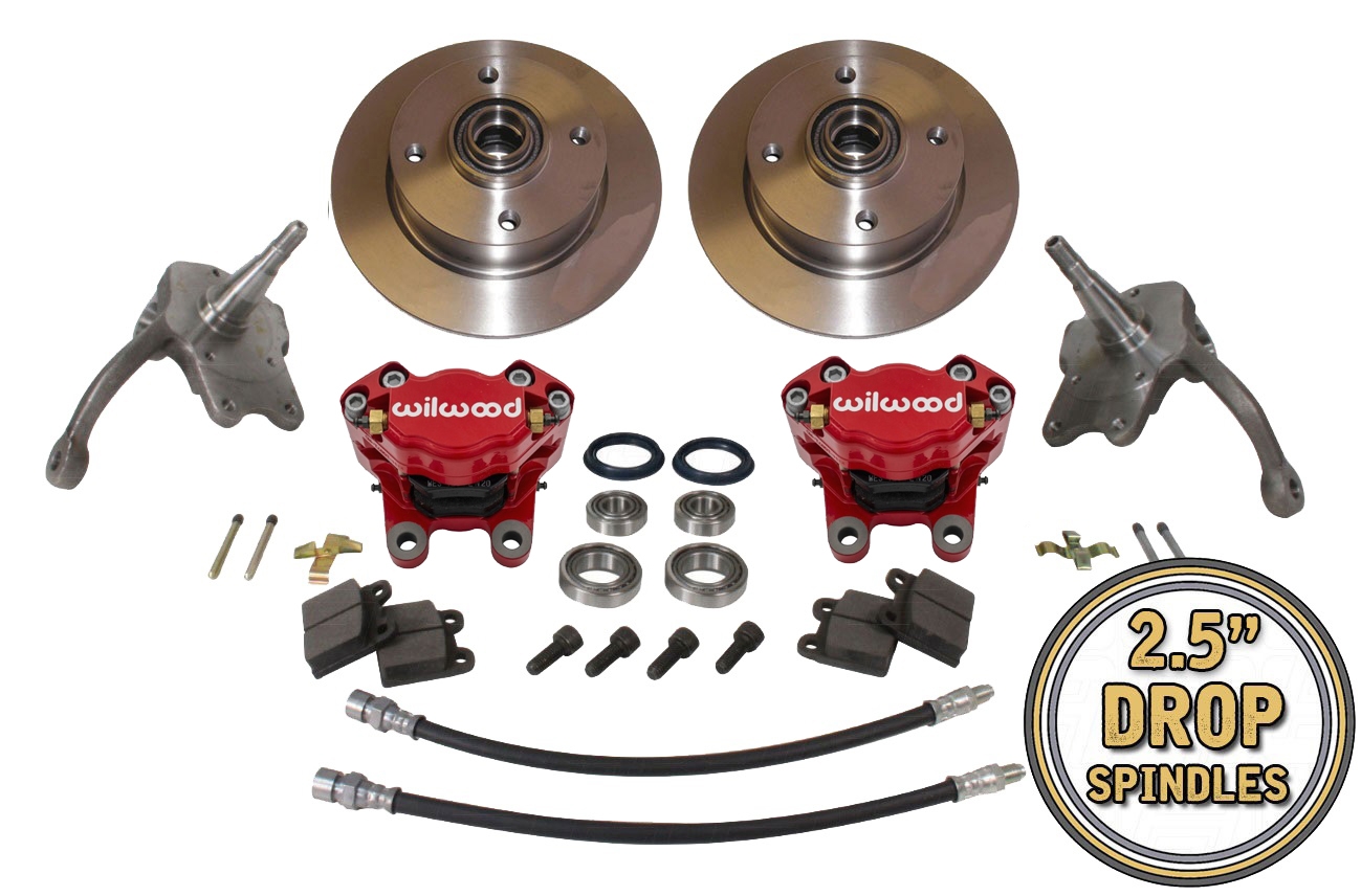 Beetle Front Disc Brake Conversion Kit 4x130 With Drop Spindles And Red ...