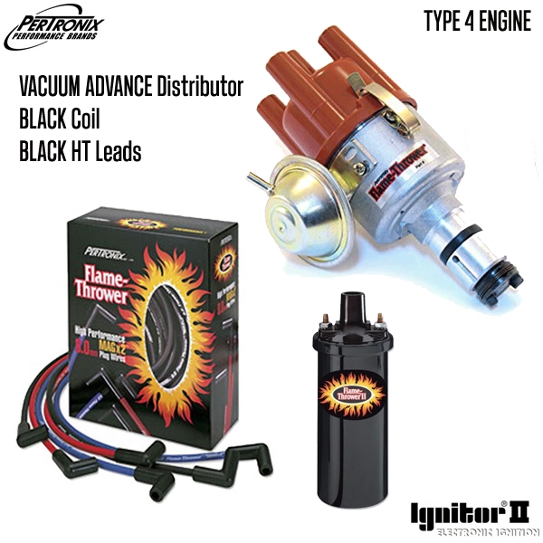 Vacuum Advance Distributor With Ignitor 2 Bundle Kit - Black Coil And ...