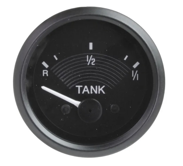 52mm Smiths 12 Volt Fuel Gauge - Black Face With Black Bezel - Cool Air VW