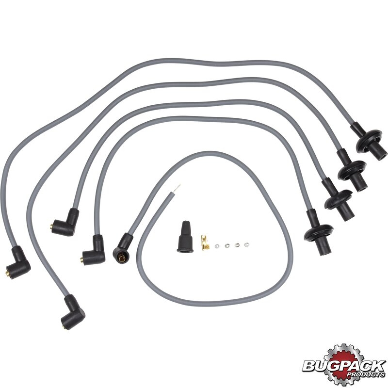 Megavolt 8mm Grey HT Lead Kit - Type 1 Engines - 90° Ends - Cool Air VW