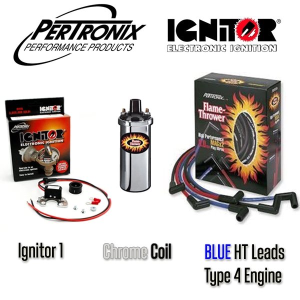 Pertronix Ignitor 1 Bundle Kit - Chrome Coil And Blue Leads - Type 4 ...