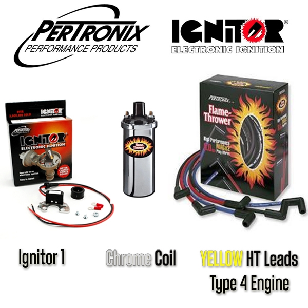 Pertronix Ignitor 1 Bundle Kit - Chrome Coil And Yellow Leads - Type 4 ...