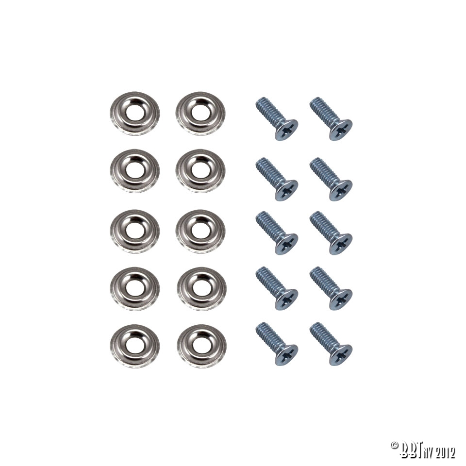 T1 Sunroof Side Tension Strip Screw Set (repro) (Pack of 10) - Cool Air VW