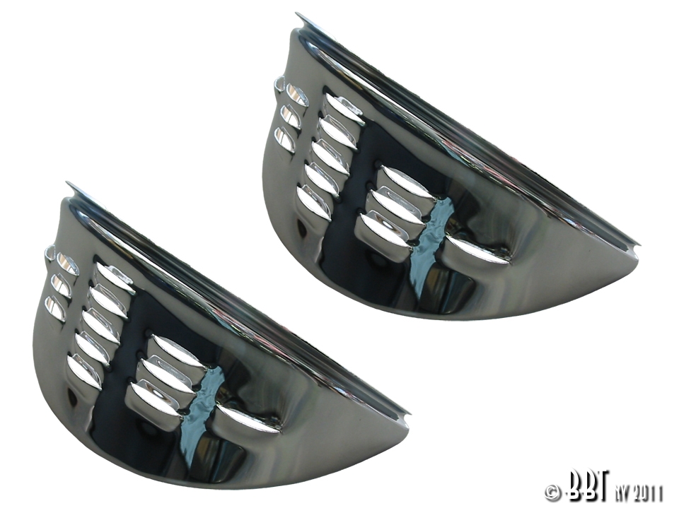 Headlight Chrome Louvered Eyebrows - T1, T2 - 1968-79 - Cool Air VW