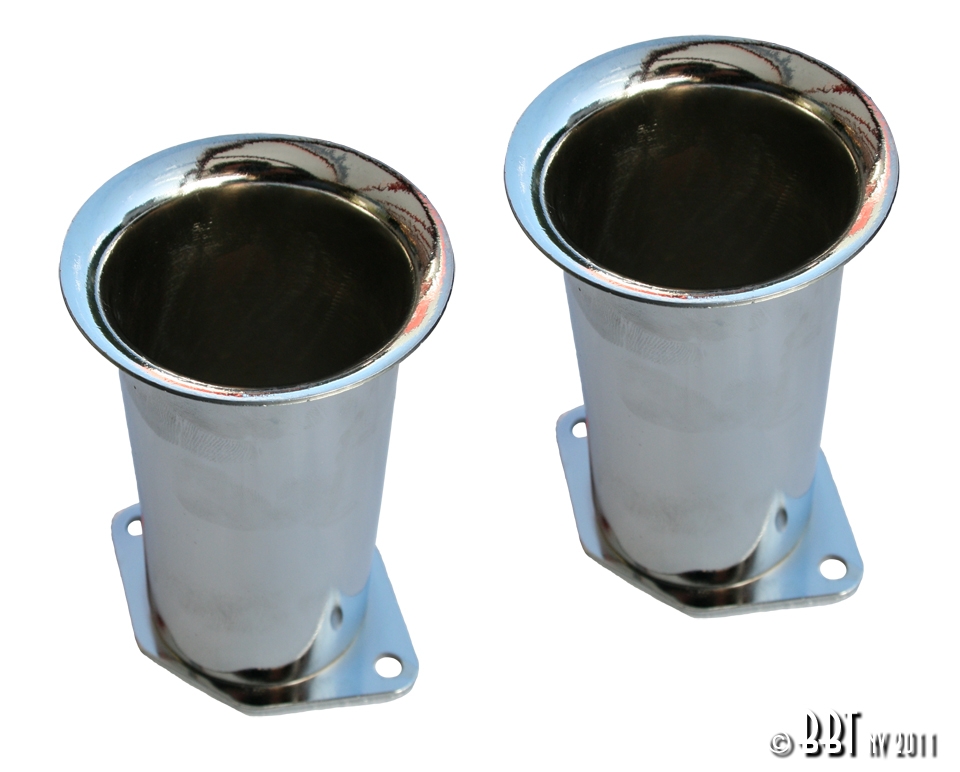 IDF Carburettor Chrome Velocity Stacks - 100mm High - Cool Air VW