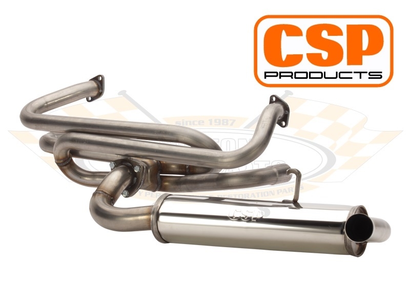 Beetle CSP Single Quiet Pack Exhaust (J Tubes and Twin Carbs) - Cool Air VW