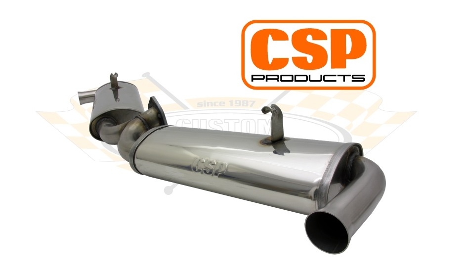 CSP Stainless Steel Twin Quiet Pack Muffler For use with Large Flange ...