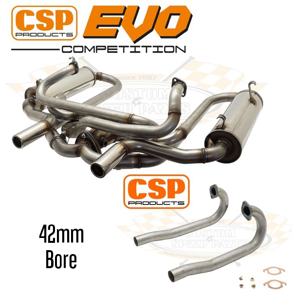 CSP Beetle EVO Competition Exhaust Kit with J Tubes - 42mm Bore - Cool ...
