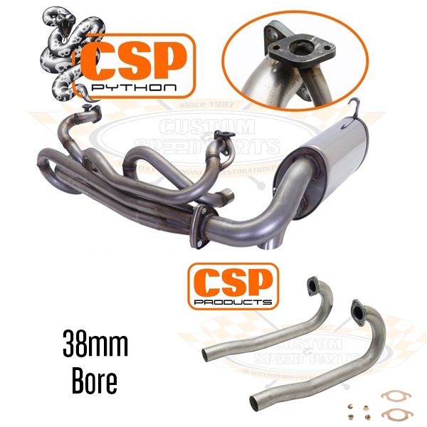 CSP Karmann Ghia Python Exhaust Kit With J Tubes - Type 1 Engine - 38mm ...