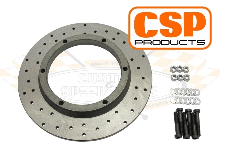 CSP Front Brake Disc Cross Drilled Rotor - Steel Wheel Kits - Right ...