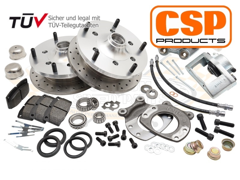 CSP Splitscreen Bus Front Disc Brake Conversion (Cross Drilled) - 1955 ...