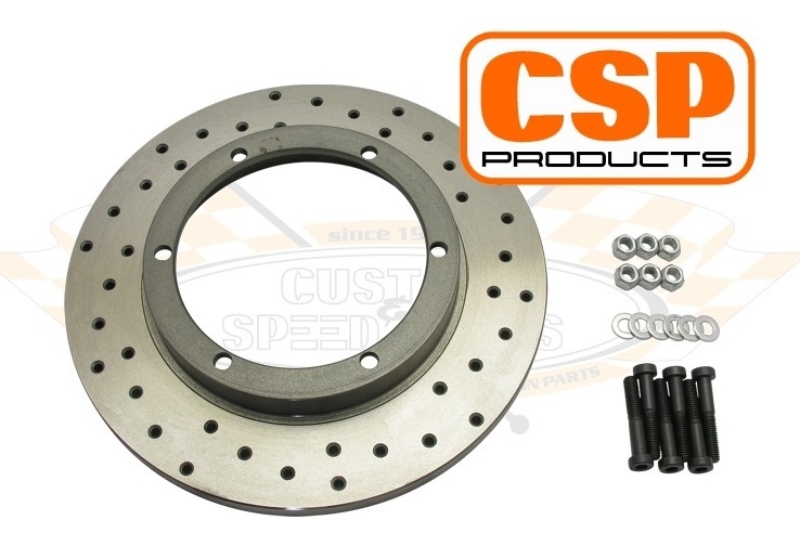CSP Rear Brake Disc Cross Drilled Rotor - Right - Cool Air VW