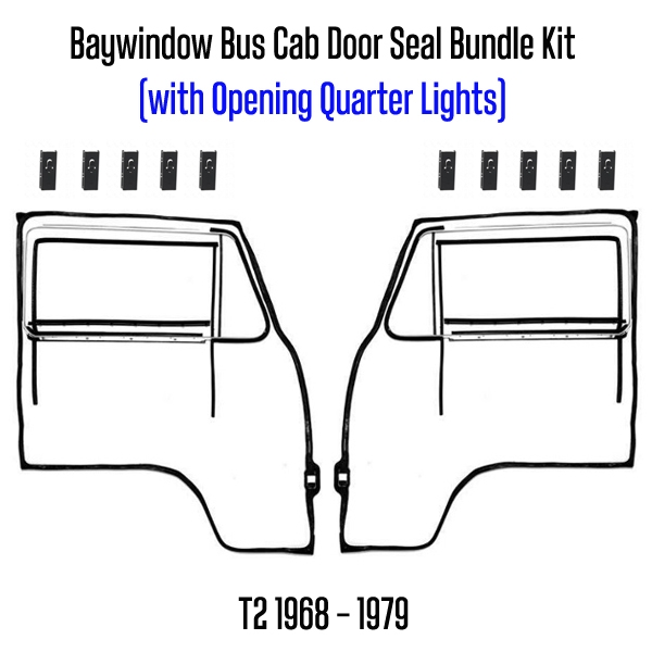 Baywindow Bus Cab Door Seal Bundle Kit (With Opening Quarter Lights ...