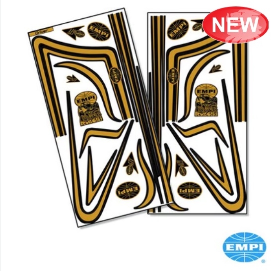 Empi GTV C-Stripe Sticker Set Gold With Black Outline - Cool Air VW